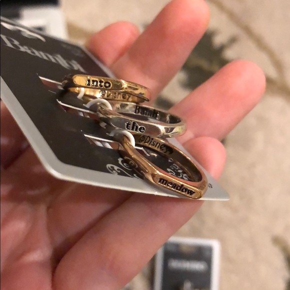 Disney | Jewelry | Disney Stackable Trio Rings Bambi Little Mermaid ...